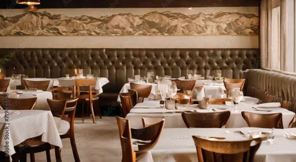 Magnificent dining table restaurant interior Design Stock Video | Adobe ...