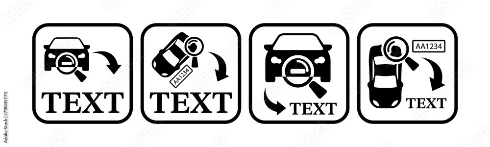 Smart LPR Camera Parking System icon vector illustration. Automated ...