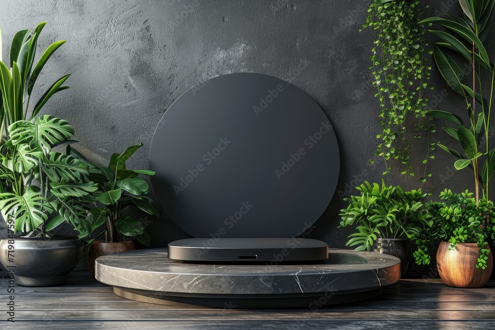 podium with gaming background, mockup display stand for product ...