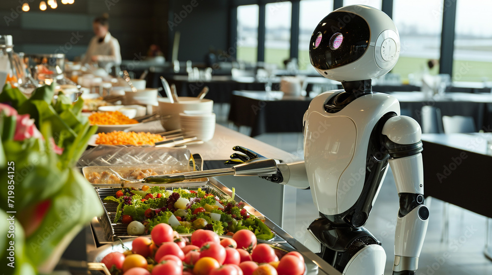 At a Michelin-starred restaurant, an advanced robot chef demonstrates ...