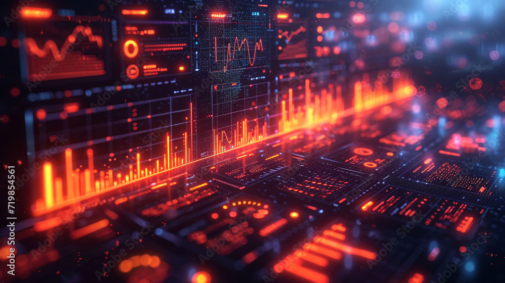 Financial Data Analysis, Digital Graphs and Charts, Business ...