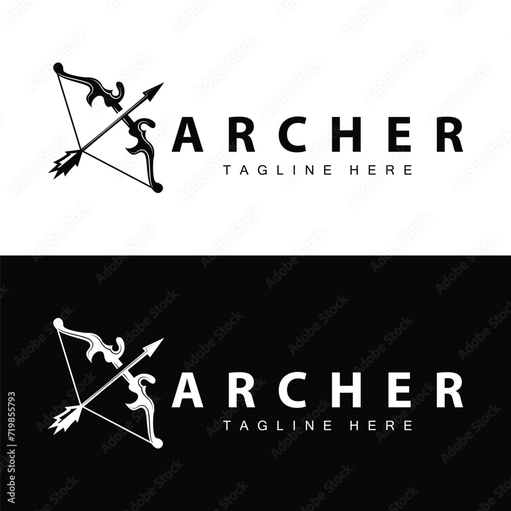 Archer logo vector vintage design old inspiration archer tool arrow ...