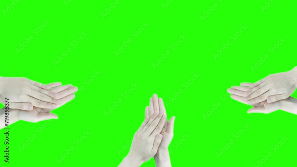 Vidéo Stock let's clap, 3d animation of clapping hands, green screen ...