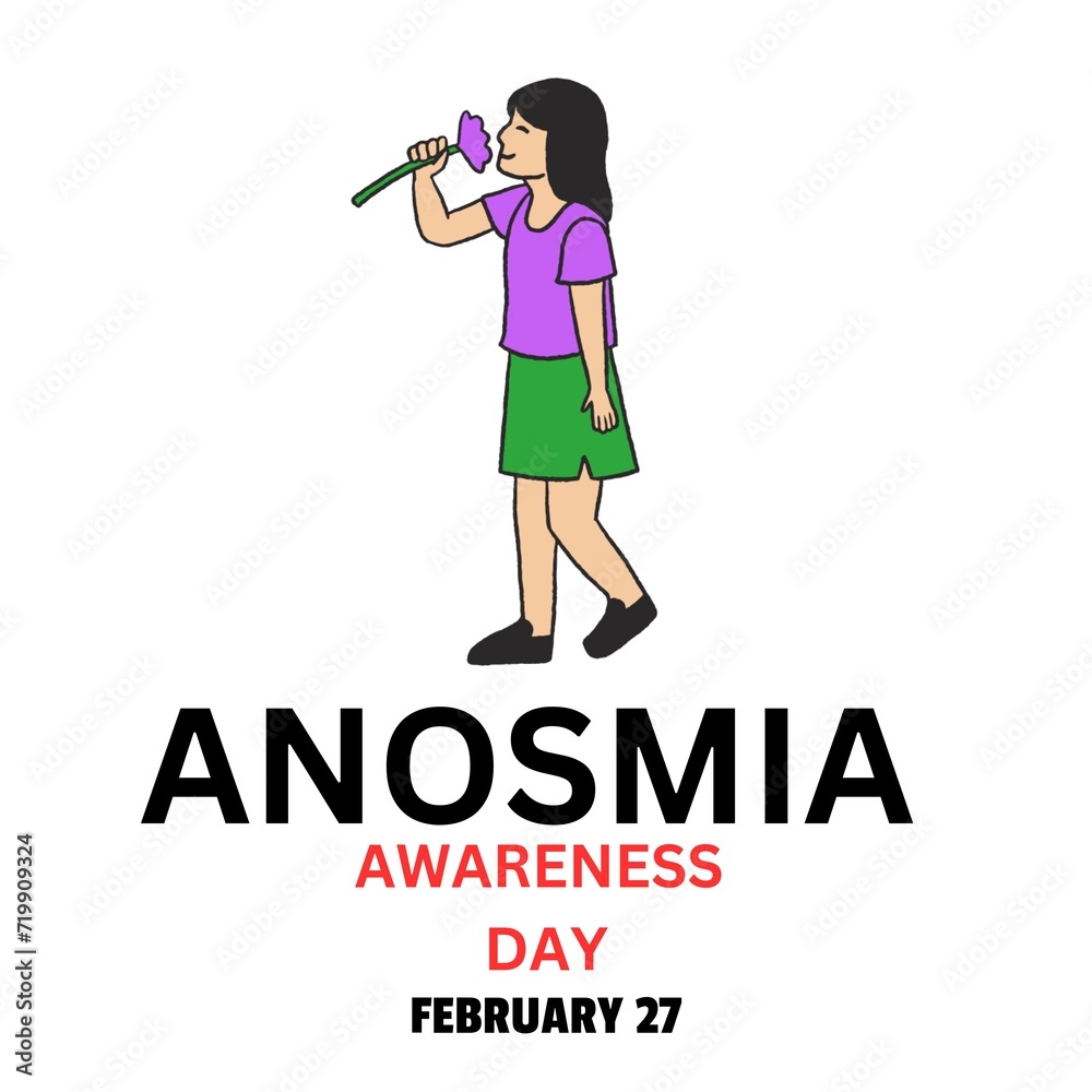 Anosmia Awareness Day illustration. The loss of the sense of smell ...