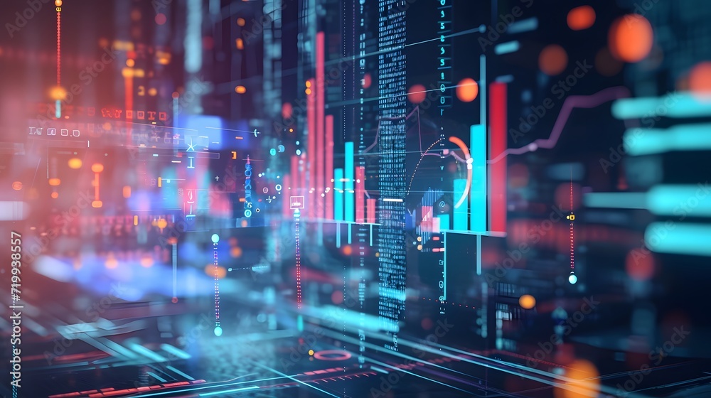Futuristic Data Analytics Interface.Advanced Cyber Data Analytics ...