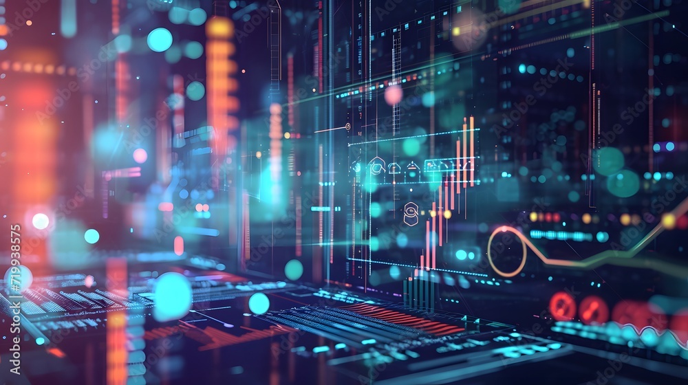 Futuristic Data Analytics Interface.Advanced Cyber Data Analytics ...