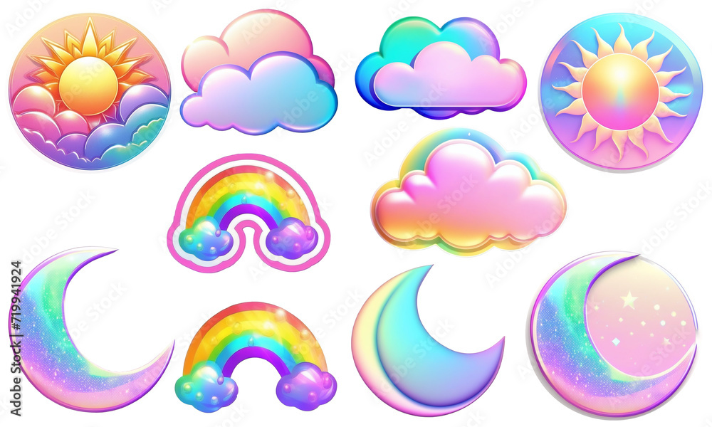 Multicolored holographic gradient vibrant trendy illustration abstract ...