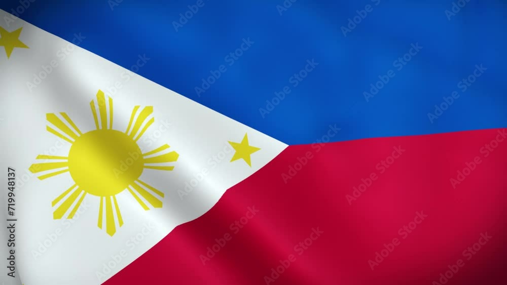 Highly detailed flag of the Philippines Looped, Philippines flag ...