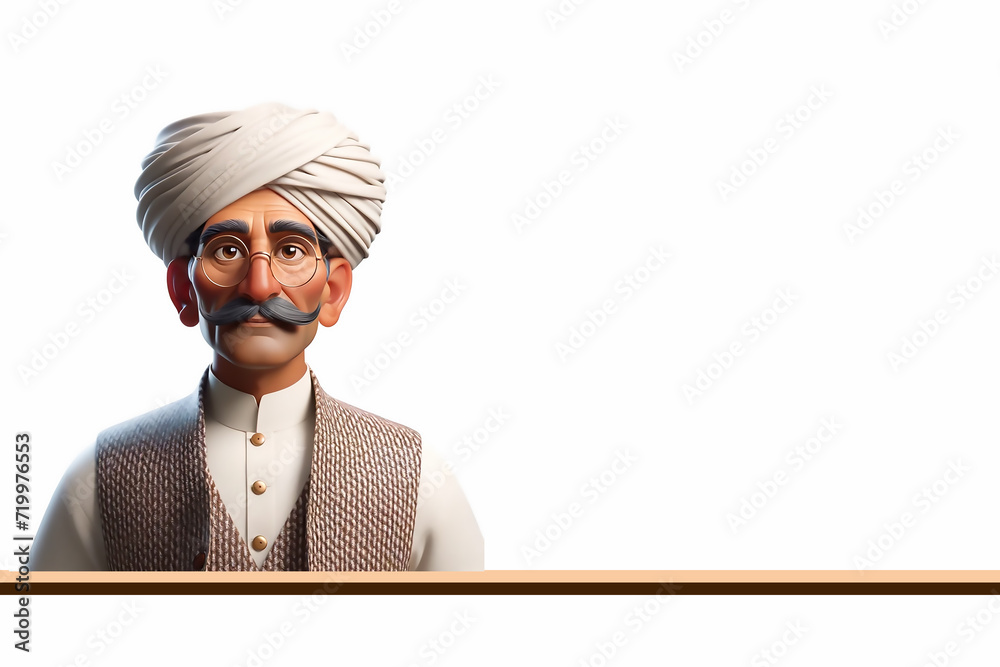 Cultural Charm: Authentic Indian Marwadi Man Illustration in ...