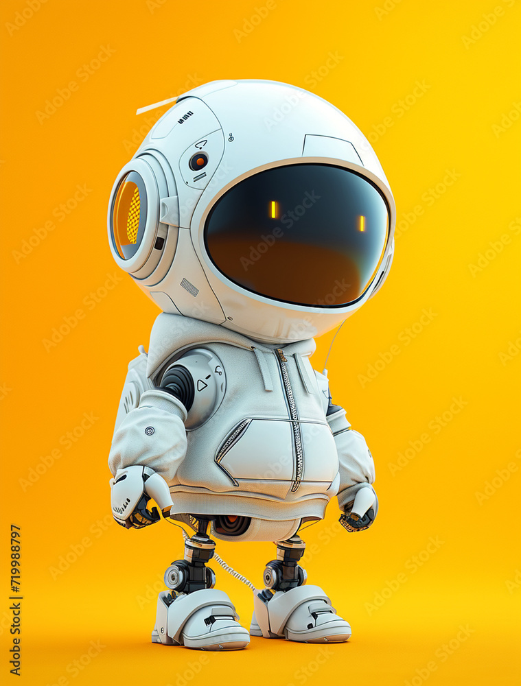 cute and adorable futuristic robot standing pose Stock Illustration ...