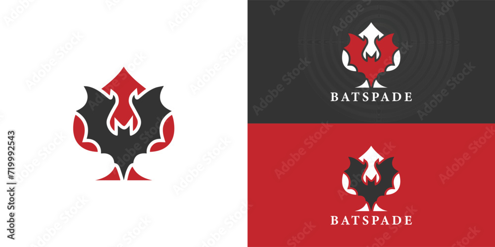 Bat and red spade logo for casino logo design inspiration presented ...