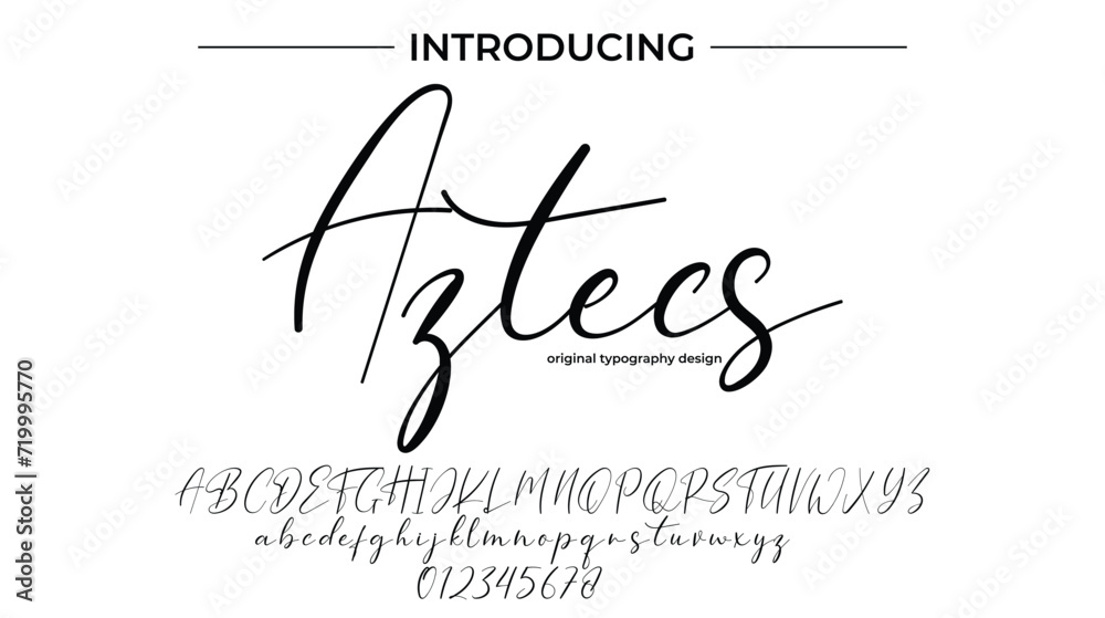 Aztecs. Handdrawn calligraphic vector font for hand drawn messages ...