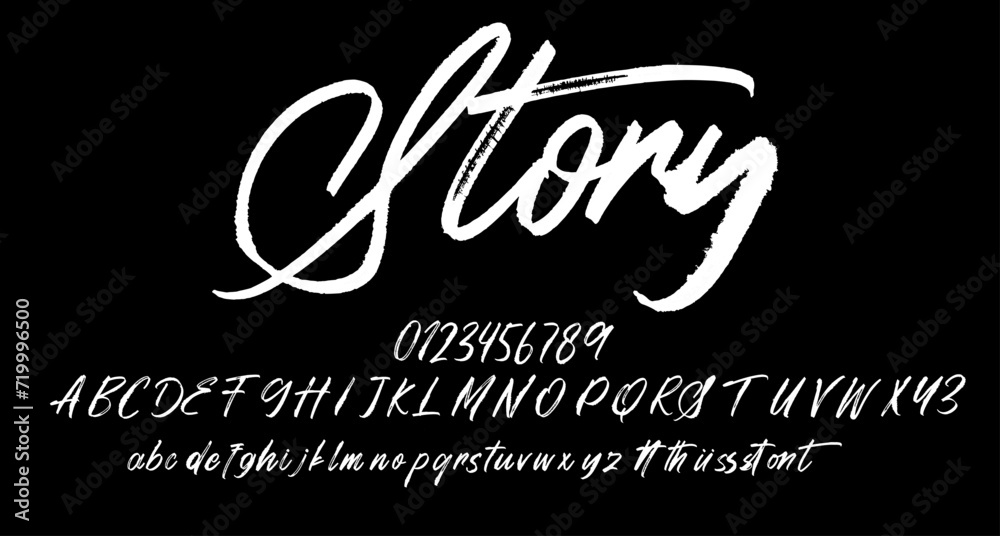 Story Brush script handwritten font Best Alphabet Alphabet Brush Script ...