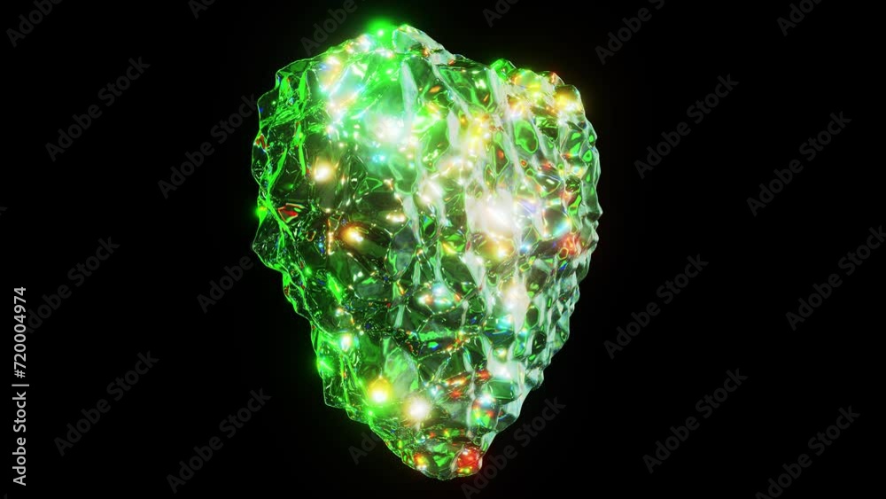 Realistic looping 3D animation of the shining precious heart-shaped ...