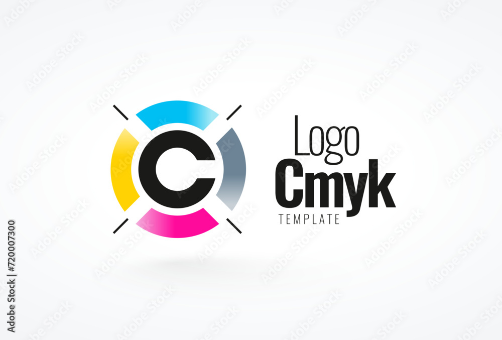 Logo The Color Circle CMYK. Print theme. Template design vector. White ...