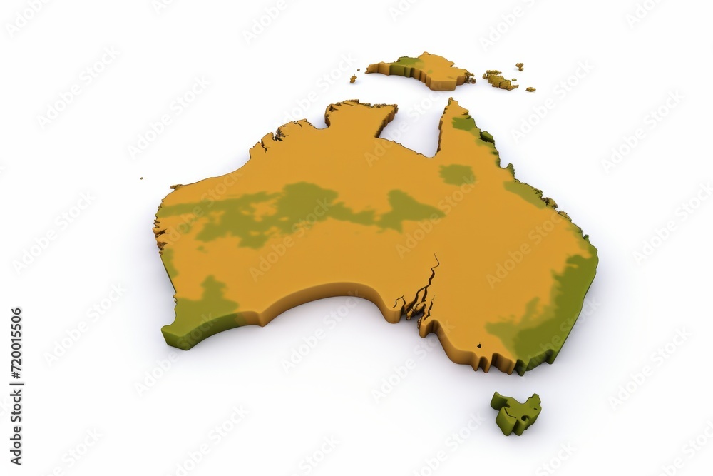 Australia Map with States and Territories Outlined, on an Isolated ...