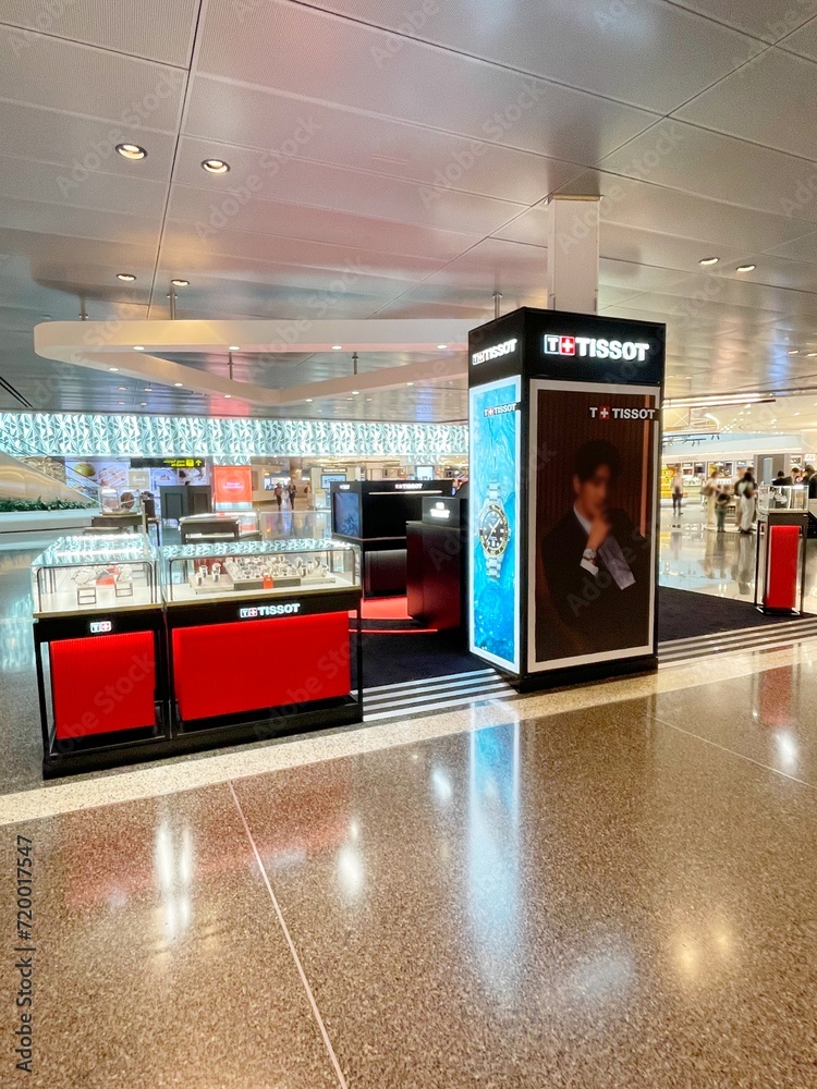 Official store of Tissot watches in shopping mall. Stylishly designed ...