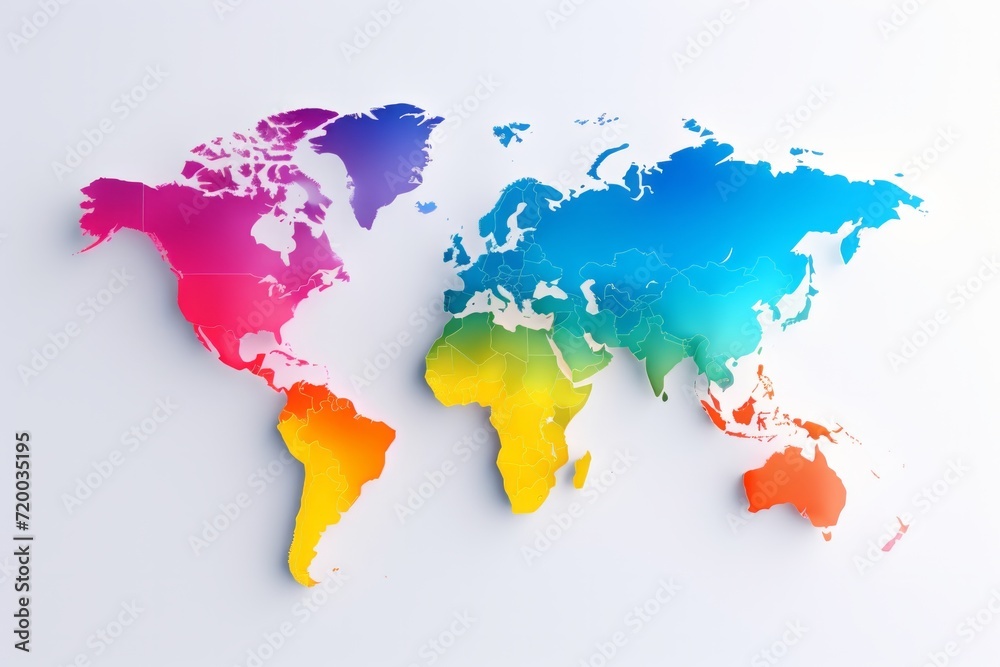 World Map with Vibrant Gradient, Symbolizing Climate Zones, Featured on ...