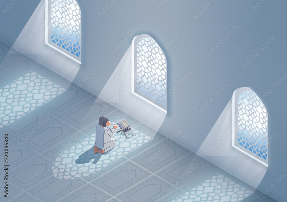 Praying salah and making dua to Allah by the masjid window Islamic ...