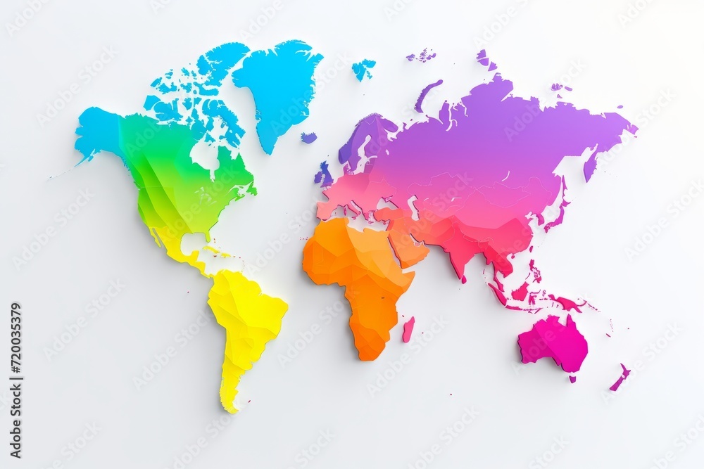 World Map with Vibrant Gradient, Symbolizing Climate Zones, Featured on ...
