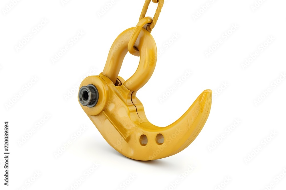 Isolated heavy-duty lifting hook on a white background. industrial ...