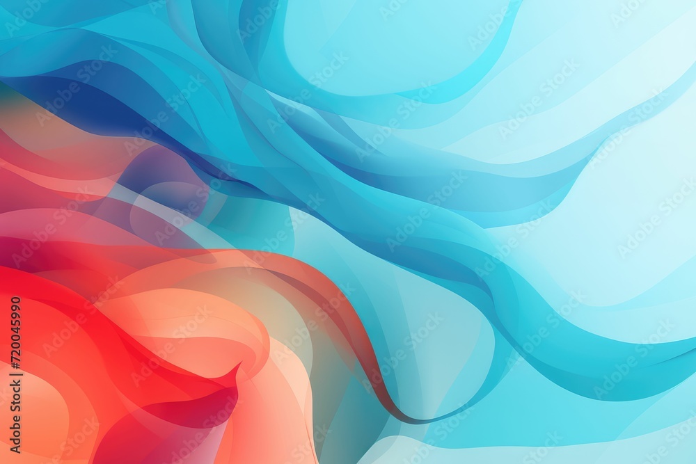 Colors of March, abstract background with blue, red and orange waves ...