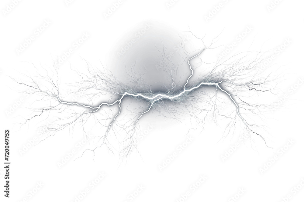 Realistic lightning strikes on transparent background, adding drama and ...