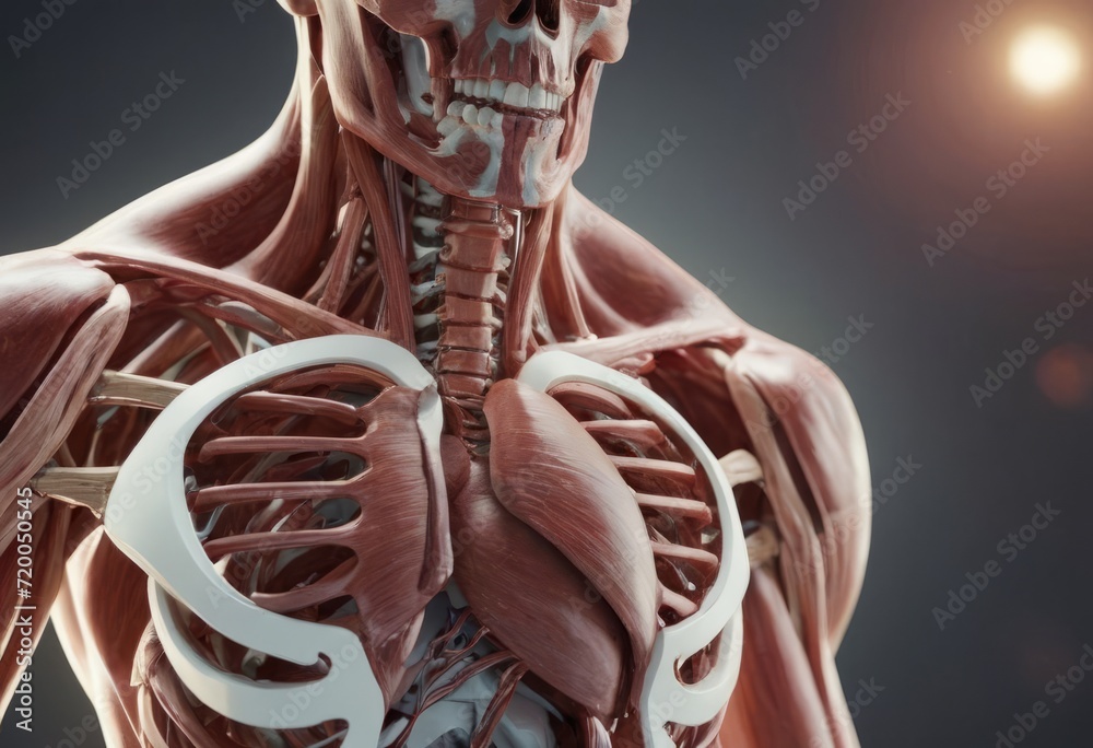 Anatomy human body model inthe class room on white background.Part of ...