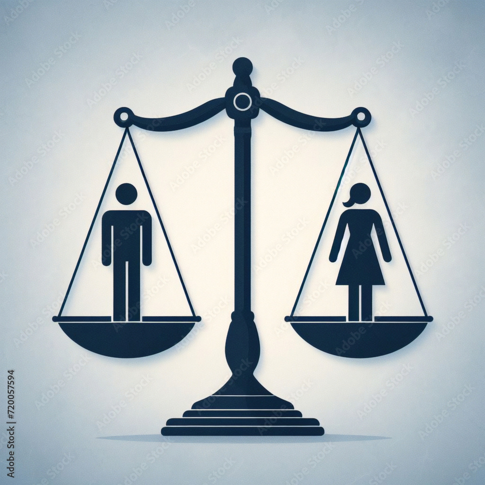 Gender equality - Weight scale with gender signs showing equal weight ...