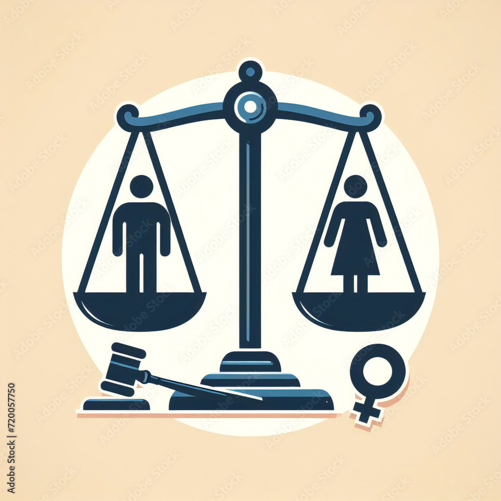 Gender equality - Weight scale with gender signs showing equal weight ...