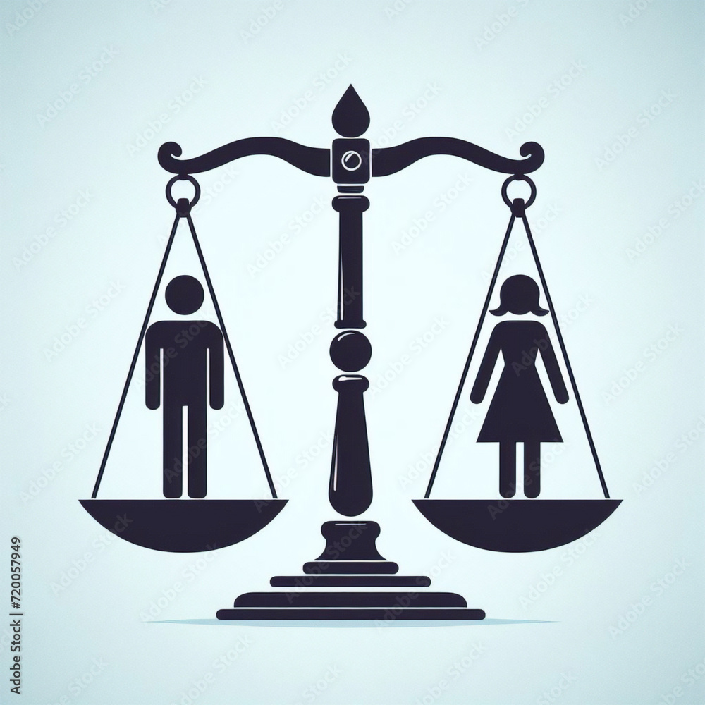 Gender equality - Weight scale with gender signs showing equal weight ...