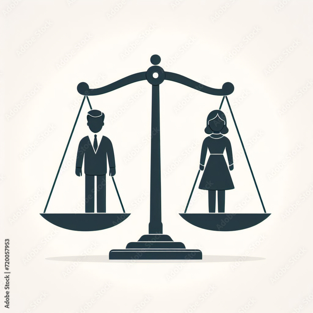 Gender equality - Weight scale with gender signs showing equal weight ...