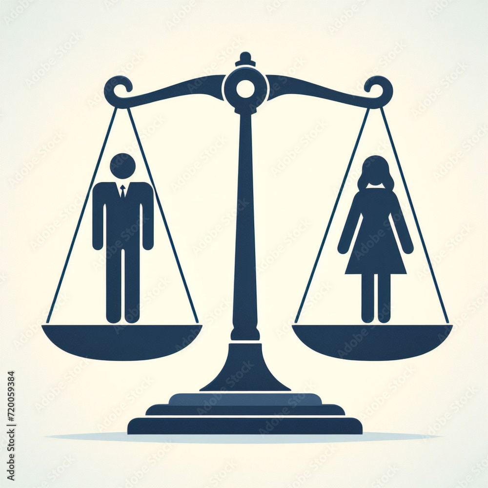 Gender equality - Weight scale with gender signs showing equal weight ...