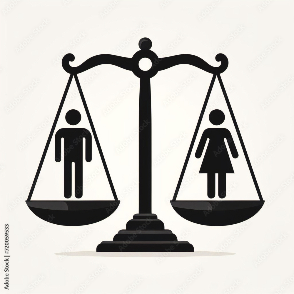 Gender equality - Weight scale with gender signs showing equal weight ...
