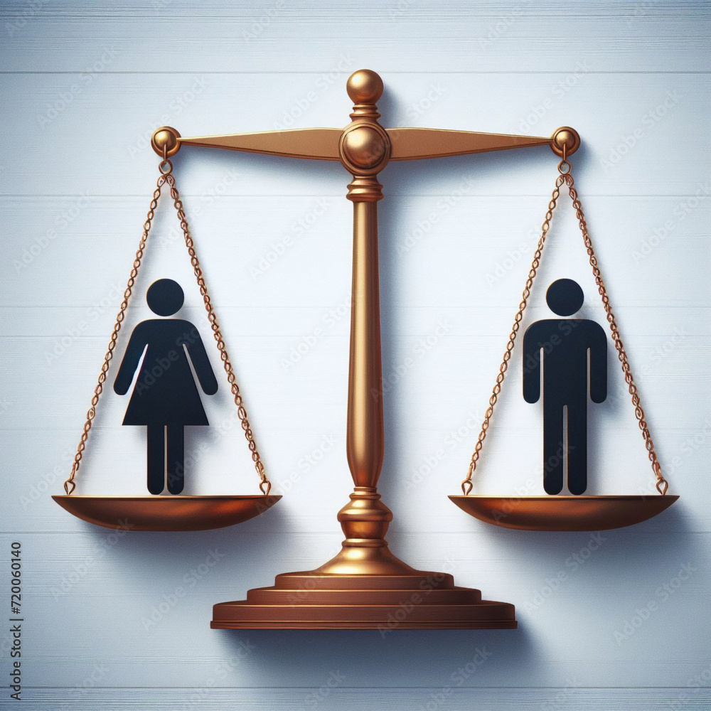 Gender equality - Weight scale with gender signs showing equal weight ...