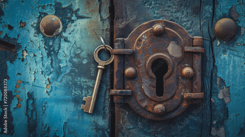 Antique door locks and keys on an old background Stock Illustration ...