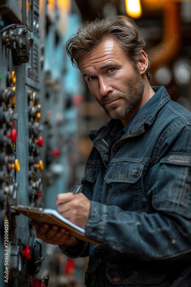 Male electrician, system and electrical substation for power ...