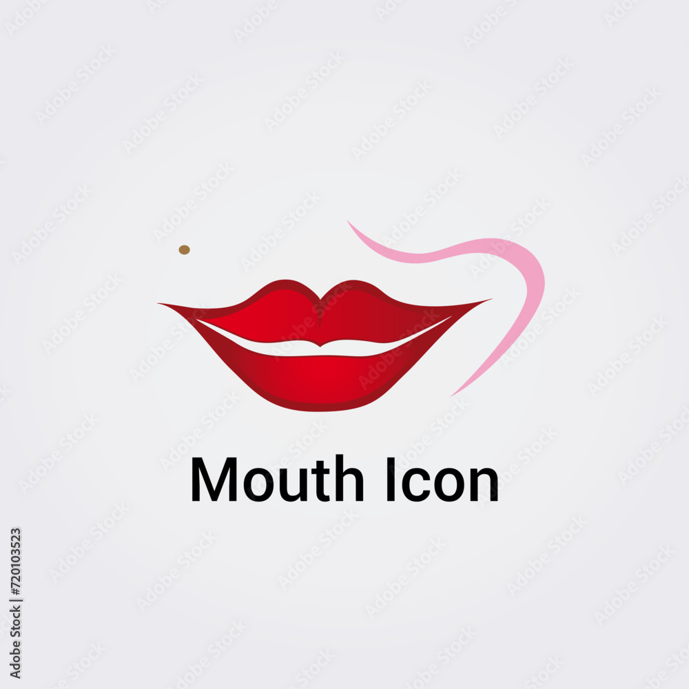 Bouche Lèvres Icône Logo pour Design Simple Isolé Marque Identité ...