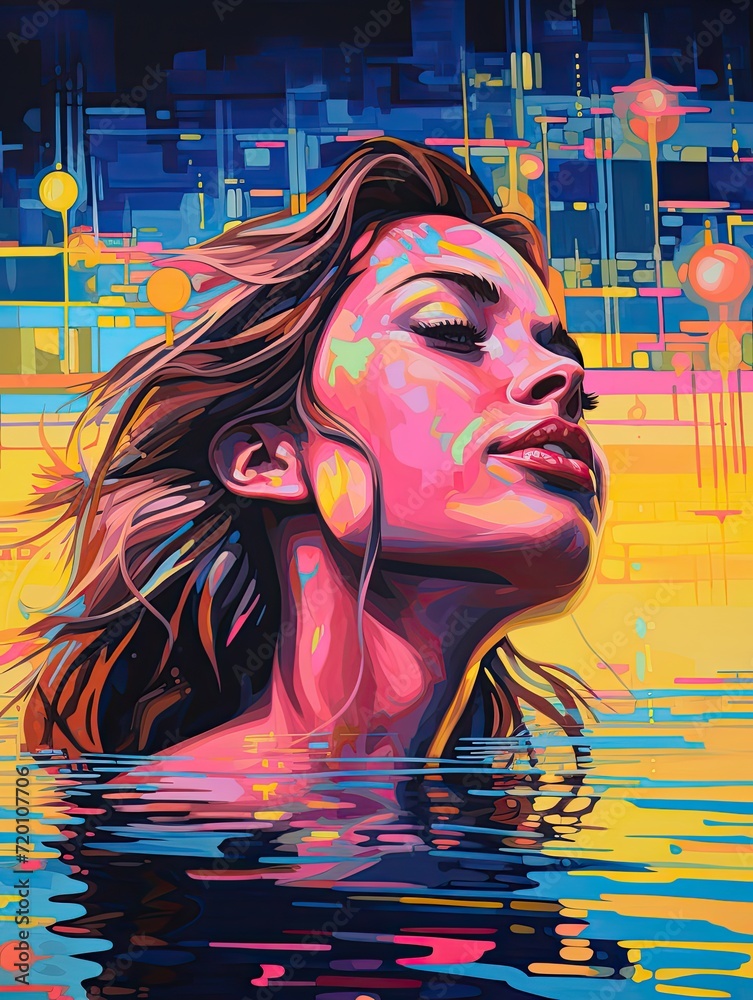 Vibrant Pop Art Portraits Riverside Artwork: Water Reflections & Pop ...