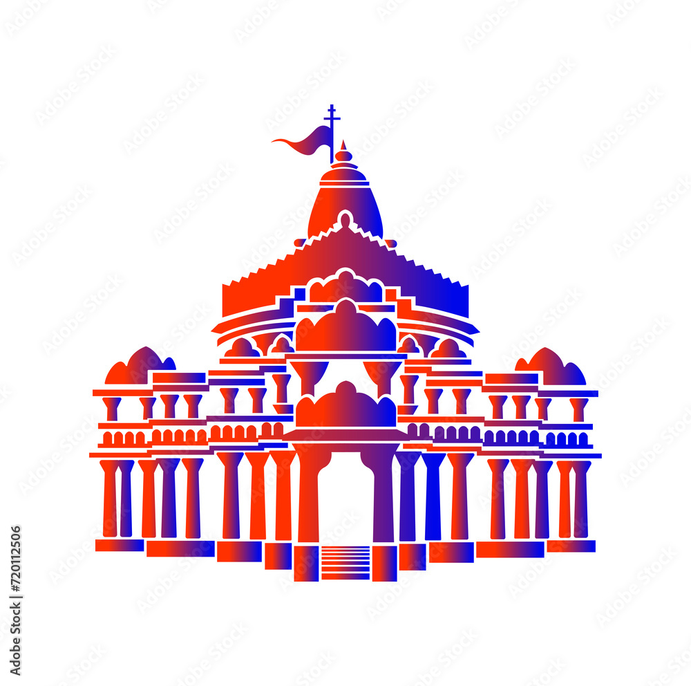 Somnath Shiva temple icon. Somnath mandir symbol. Stock Photo | Adobe Stock