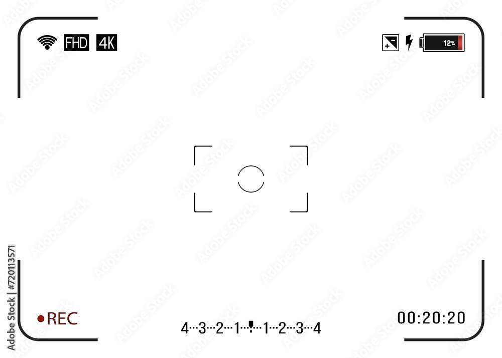 Focus the camera screen png. Increase screen focus and battery status ...
