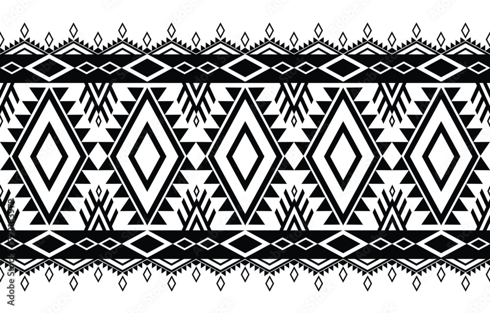 Black and White Ethnic pattern Design.Ethnic pattern Designed with ...
