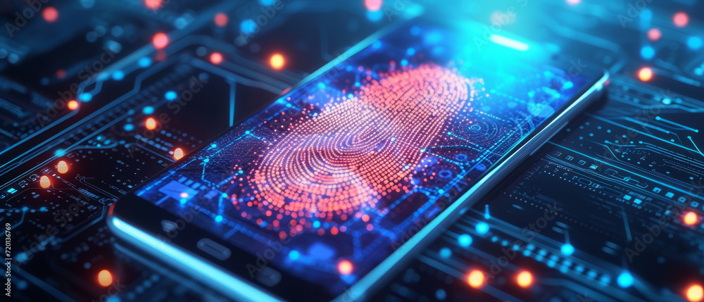 cybersecurity of personal data safety, mobile smartphone using ...