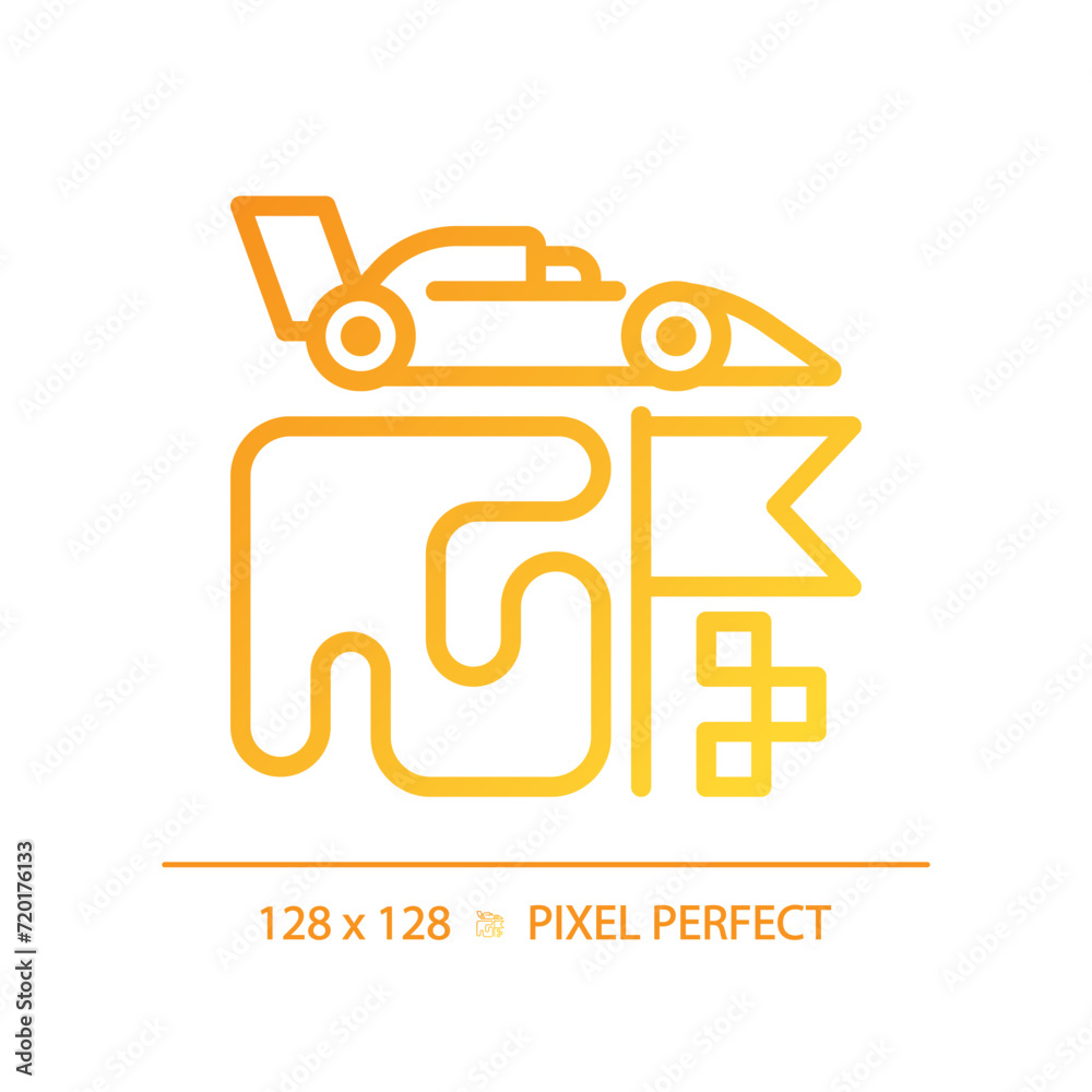 Grand prix formula one racing gradient linear vector icon. Fast car ...