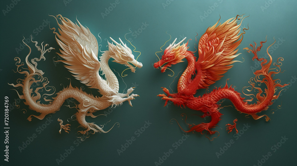 Dragon fusion Phoenix, a mystical union of two powerful symbols ...