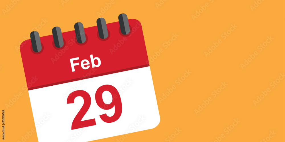 29 february in the leap year calendar vector illustration EPS10 Stock ...