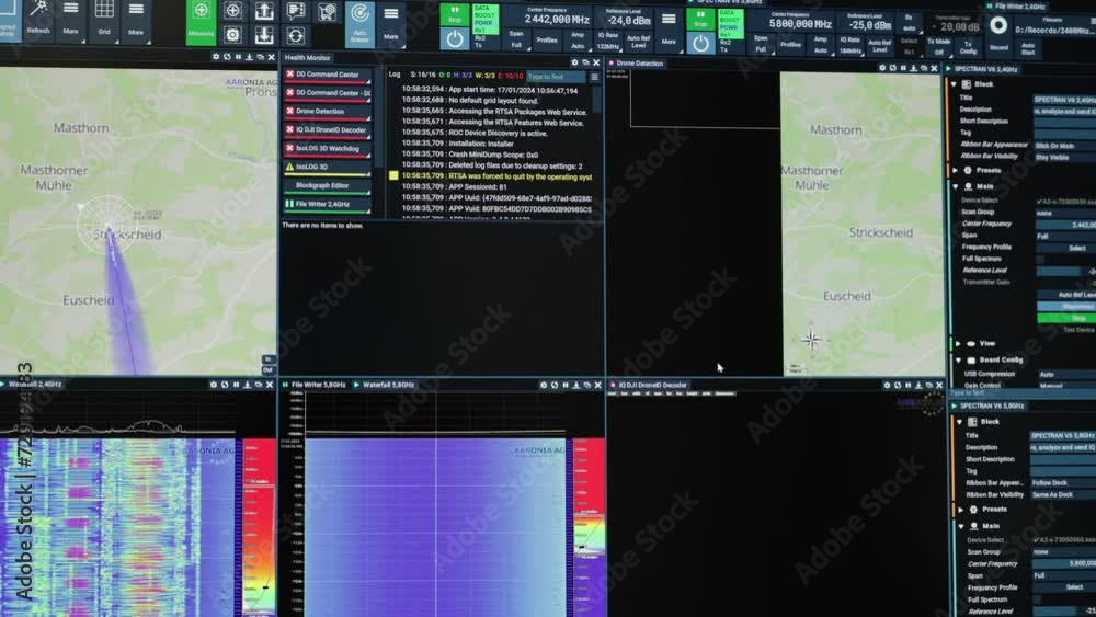 Army weapon radar searching for the target at the battlefield area ...