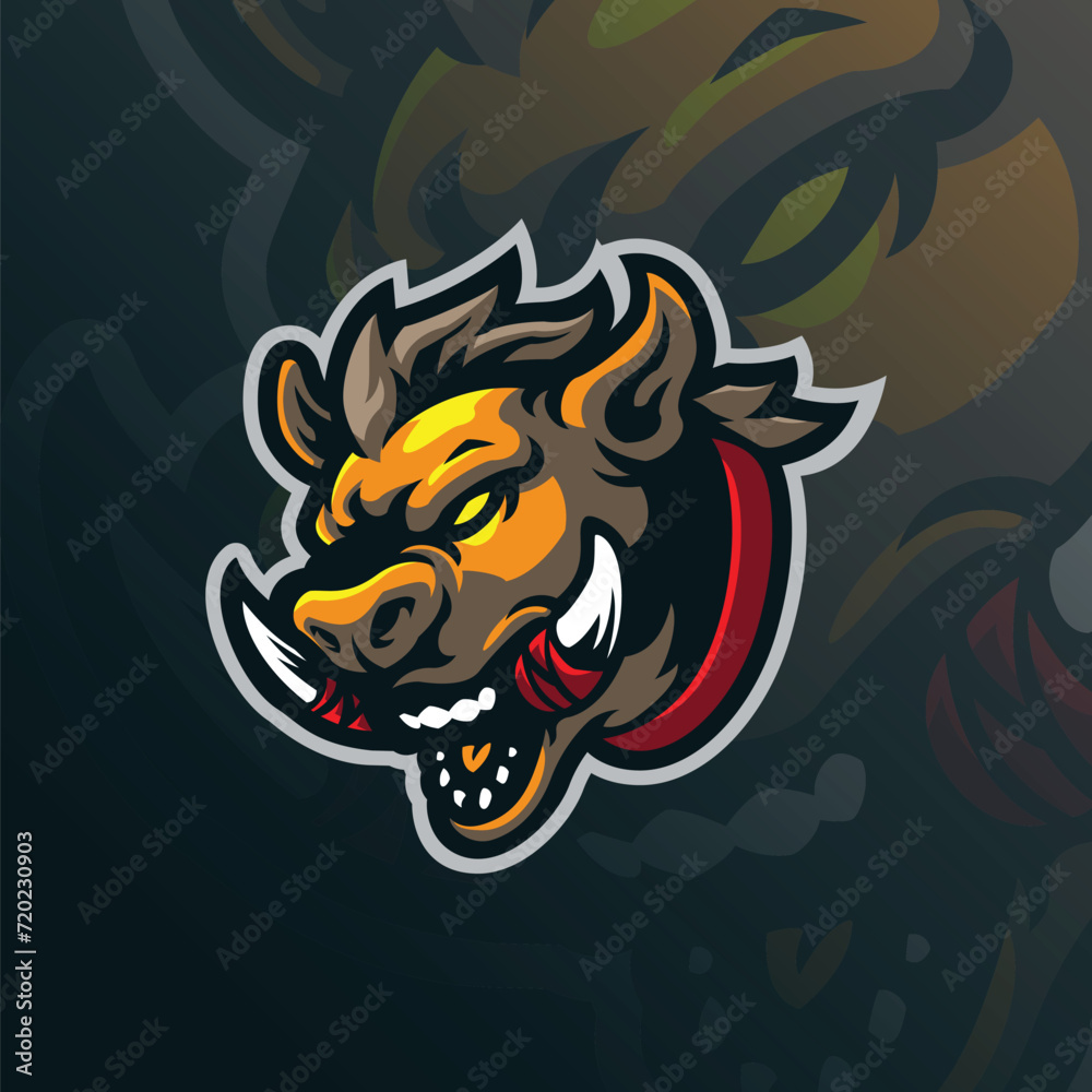 Boar mascot logo design vector with modern illustration concept style ...