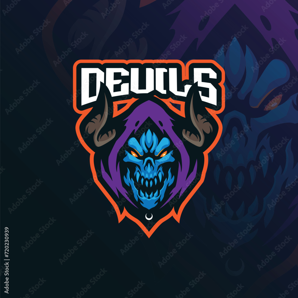 Devils mascot logo design vector with modern illustration concept style ...