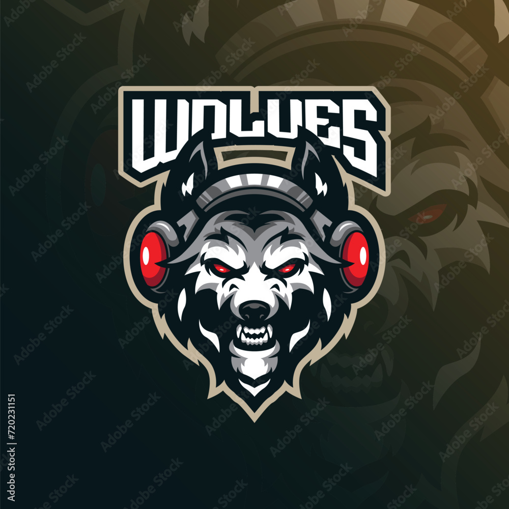 Wolves mascot logo design vector with modern illustration concept style ...
